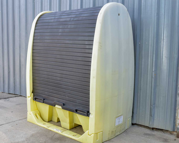 ULine H-6503 55 Gallon 2-Drum Spill Containment Shed w/Roll-Up Doors