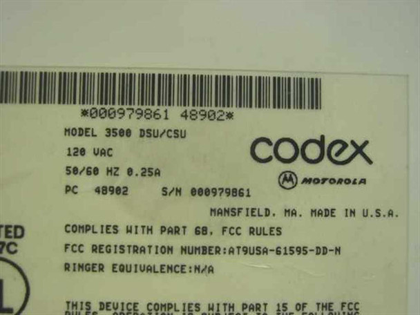 Motorola Codex 3500 DSU/CSU Modem - Power Supply/Cable Not Included