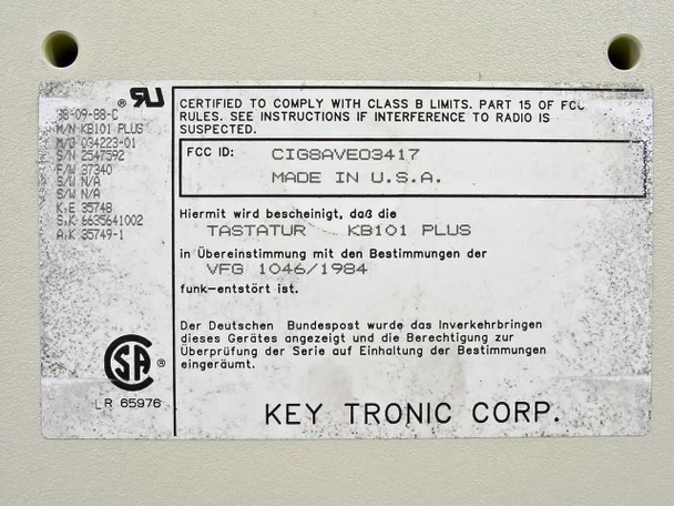 Key Tronic Corp. Vintage Tastatur Keyboard (KB101 Plus)