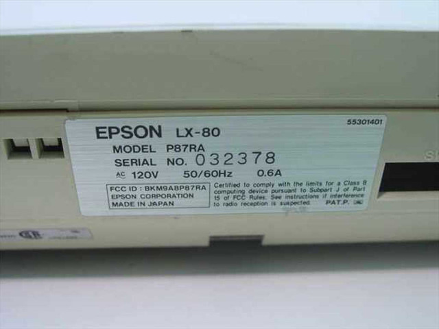 Epson LX-80 Dot Matrix Printer