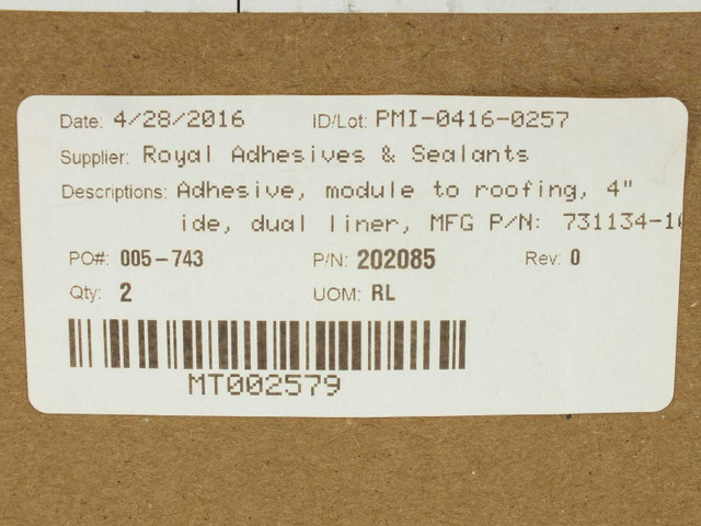 Royal HelioBond PVA-600BT Flexible Solar Panel Roof Adhesive Tape 170ft ...