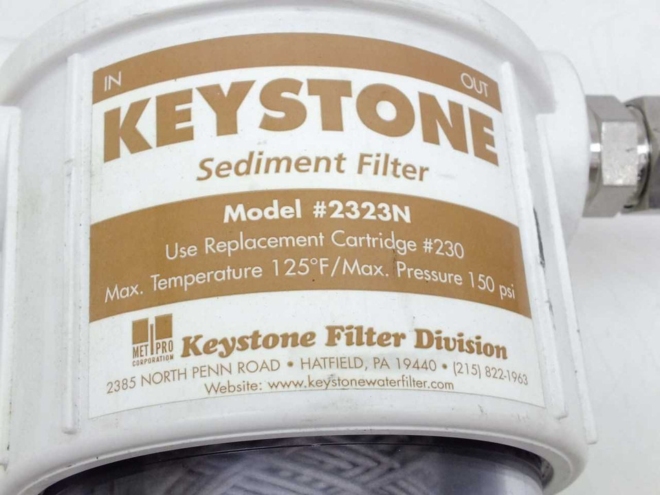 Keystone Sediment Filter 24" Long 125°F 150 PSI (2323N)