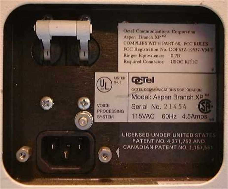 Octel Aspen Branch XP Voice Mail Telephone Processing System with Cards ...
