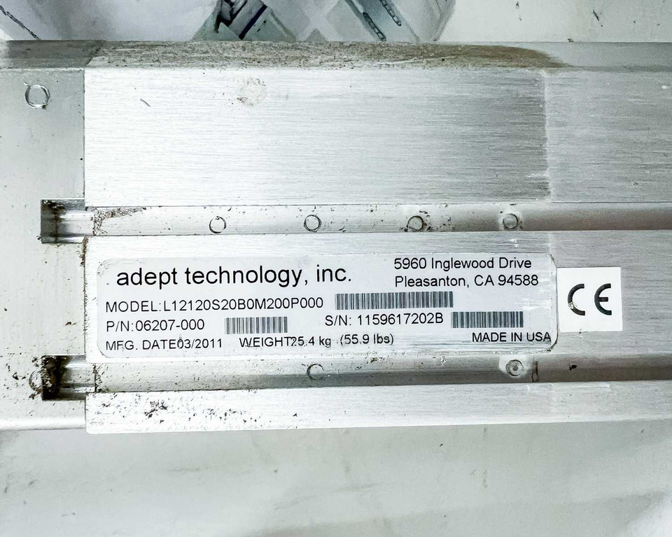 Adept L12 06207 Python Linear Module Pneumatic Slider 125mmx83mm 1500mm ...