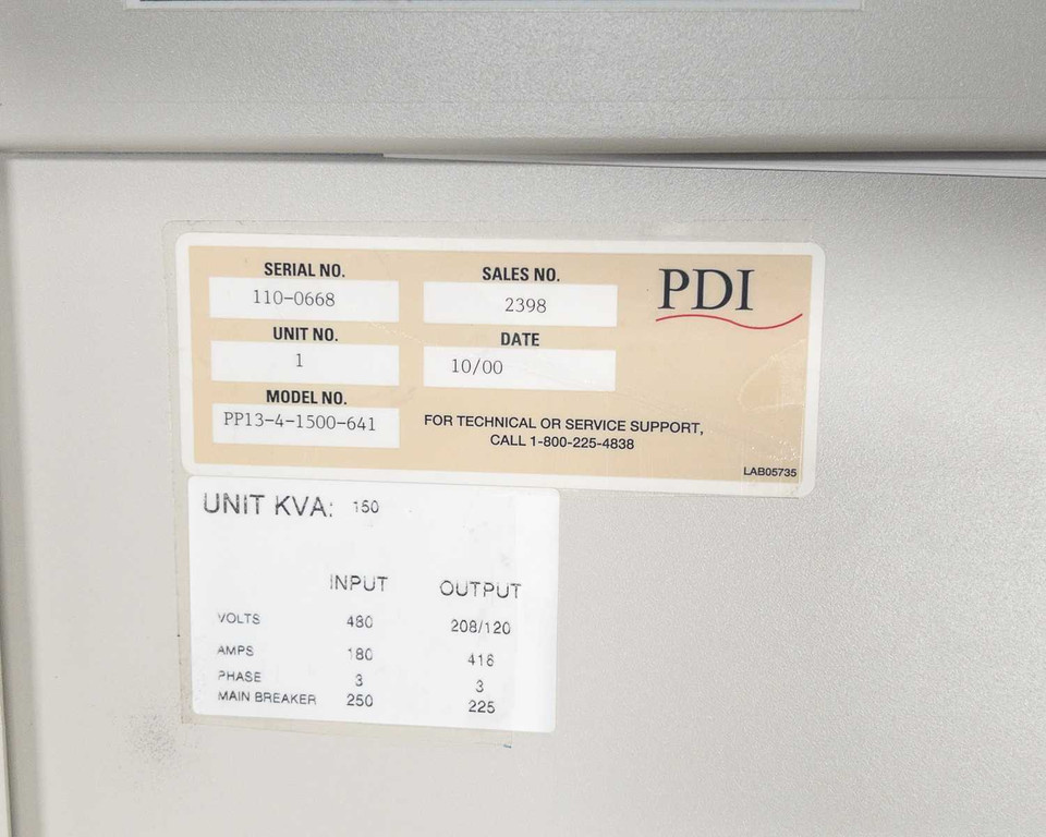 PDI PP13-4-1500-641 Power Pak M-4 Monitor Power Distribution Unit 480v ...