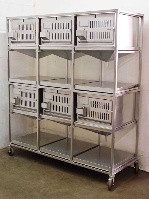 Lab Products Inc Stainless Steel Modular Cage Unit - 6 cages Stainless ...