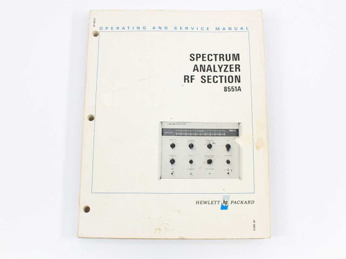 HP 8551A Spectrum Analyzer RF Section Operating and Service Manual