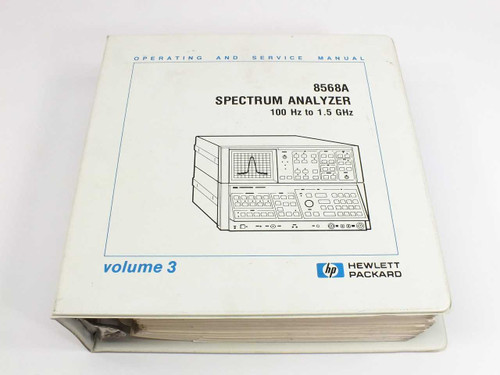 HP 8568A Spectrum Analyzer 100 Hz - 1.5 GHz Operating & Service Manual ...
