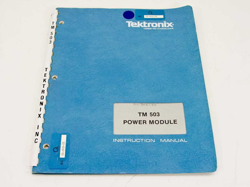 Tektronix Tm503 Power Module Instruction Manual 070 1305 01