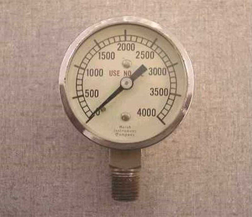 Marsh 4000psi 0 ~ 4000 PSI Pressure Gauge with 1/2" NPT Fittings