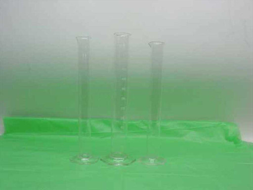 Pyrex / Kimax Various 3 Graduated Cylinders with Funnel Tops