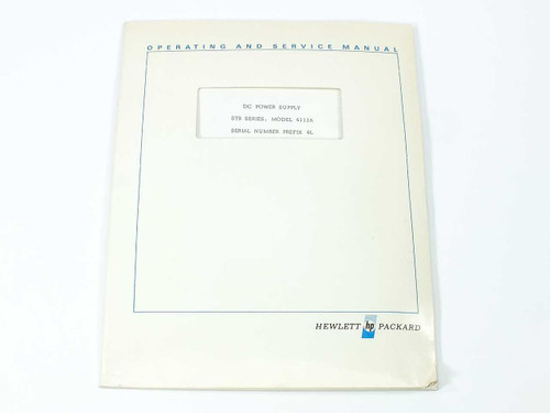 HP 6112A STB Series DC Power Supply Operating & Service Manual