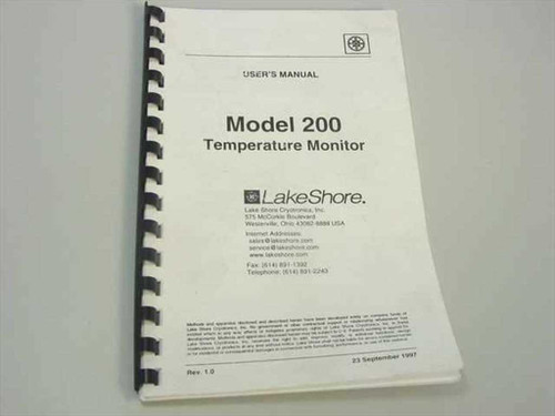 Lakeshore Model 200 Temperature Monitor Users Manual