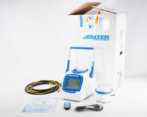 EMTEK V100 Clean Room Microbial Air Sampler with RS2 Head in Box with USB