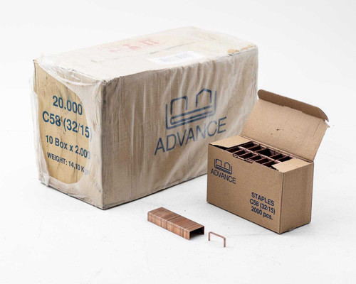 Advance C58 32/15 Stick Staples 1 1/4" x 5/8" 20000 ct. 10 Boxes of ...