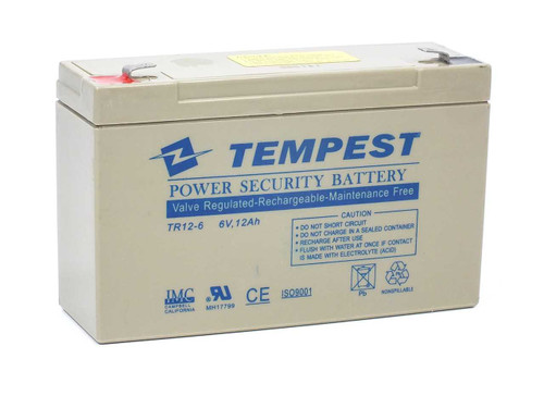 Tempest TR12-6 6V 12Ah Valve Regulated Rechargeable Maintenance Free ...