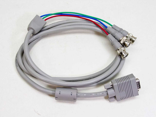 6 Foot E164535 15-pin HD15 Male VGA to 3 BNC RGB Cable | RecycledGoods.com