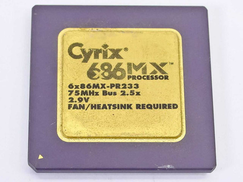 Cyrix 6x86MX-PR233 686 233MHz Gold Faced CPU with 75MHz FSB