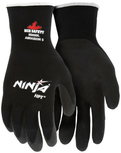 MCR Safety N9699L, Ninja HPT, 15 Gauge Black Nylon Shell, Black HPT ...