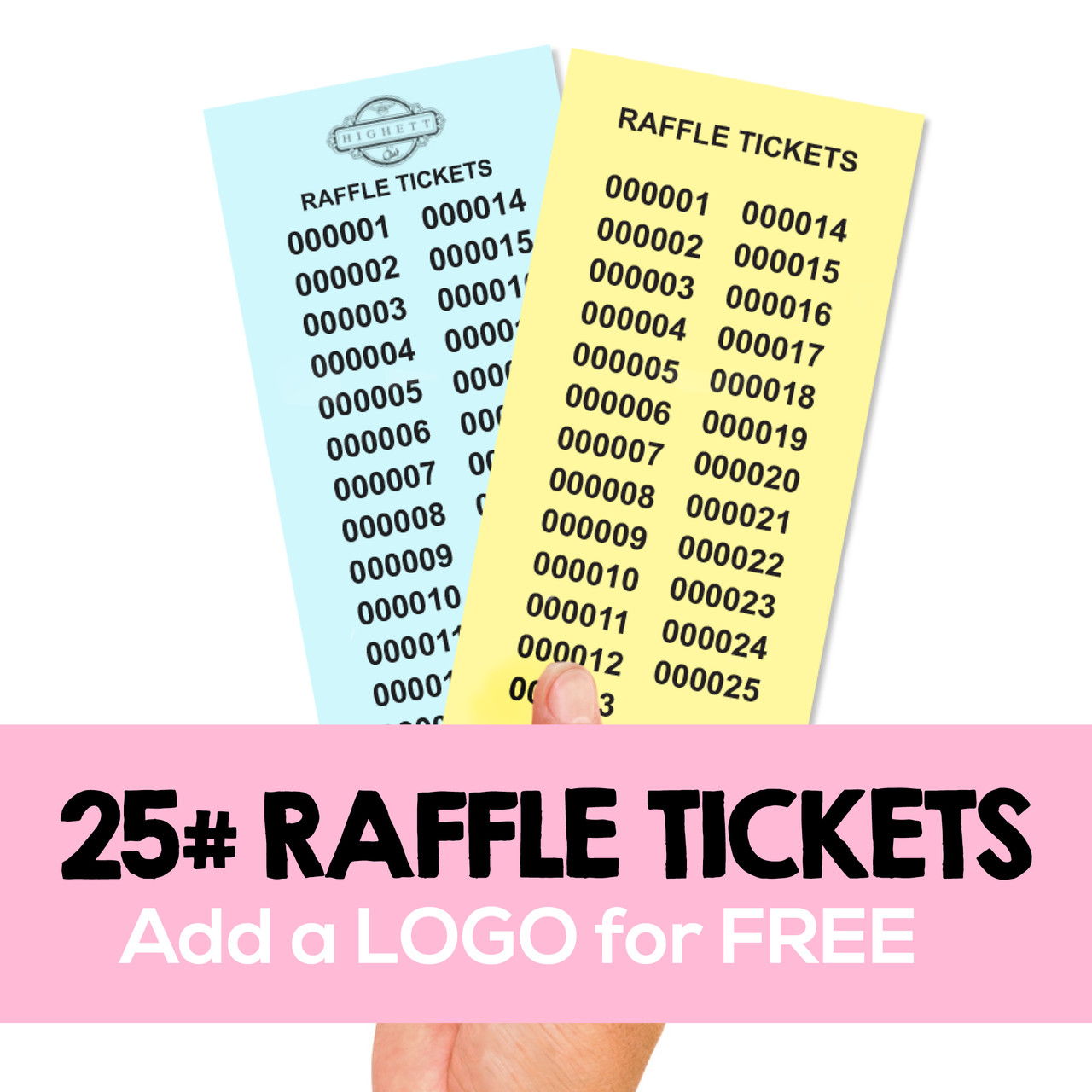 25 Number Raffle Tickets