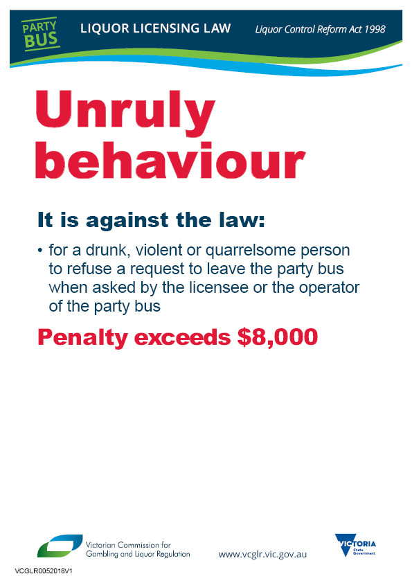 VIC Licensed Venue Liquor Signage