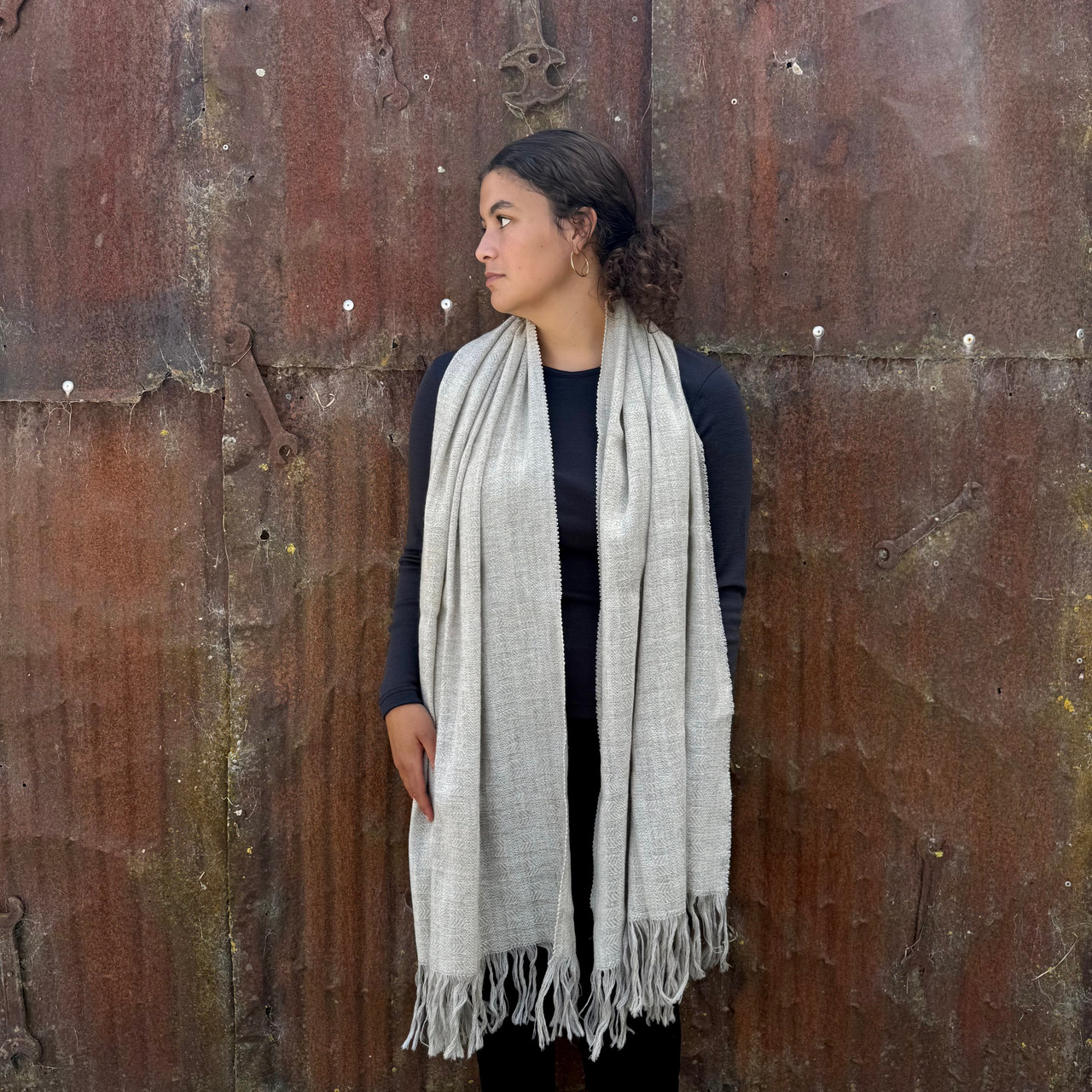 Stansborough - Wool Chevron Wrap - The Tin Shed