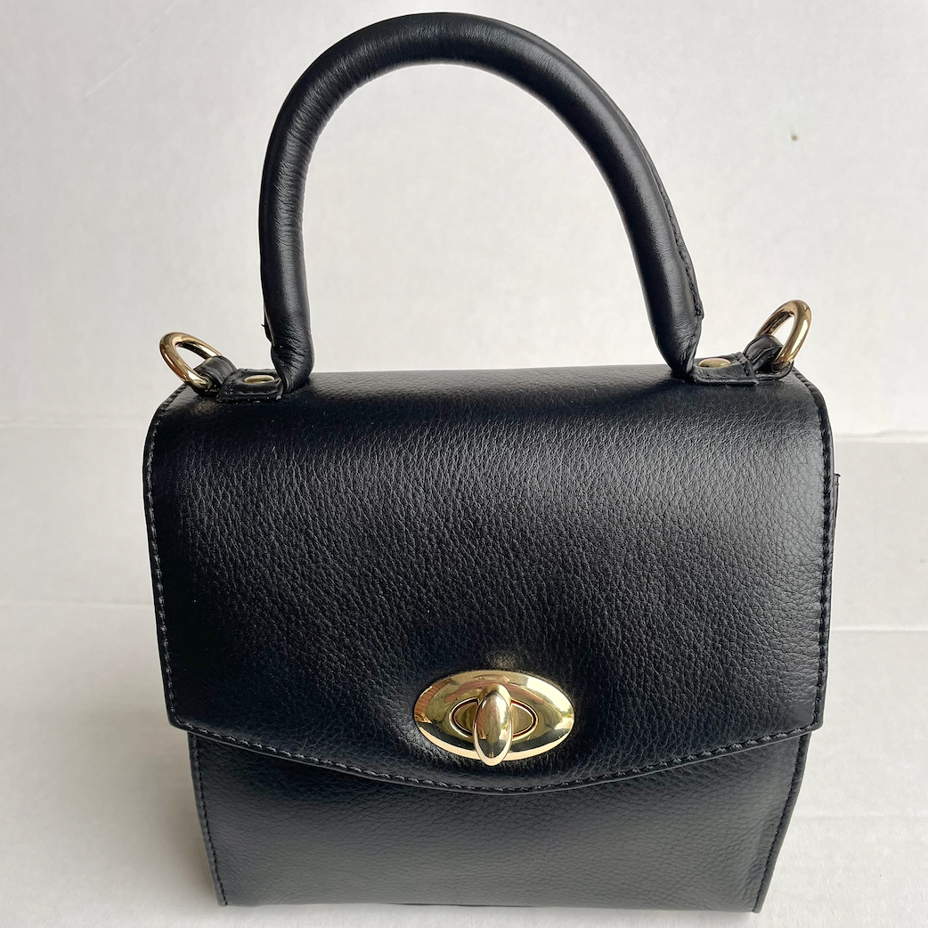 Baron | Leather Mini Handbag with Top Handle | Shop Now