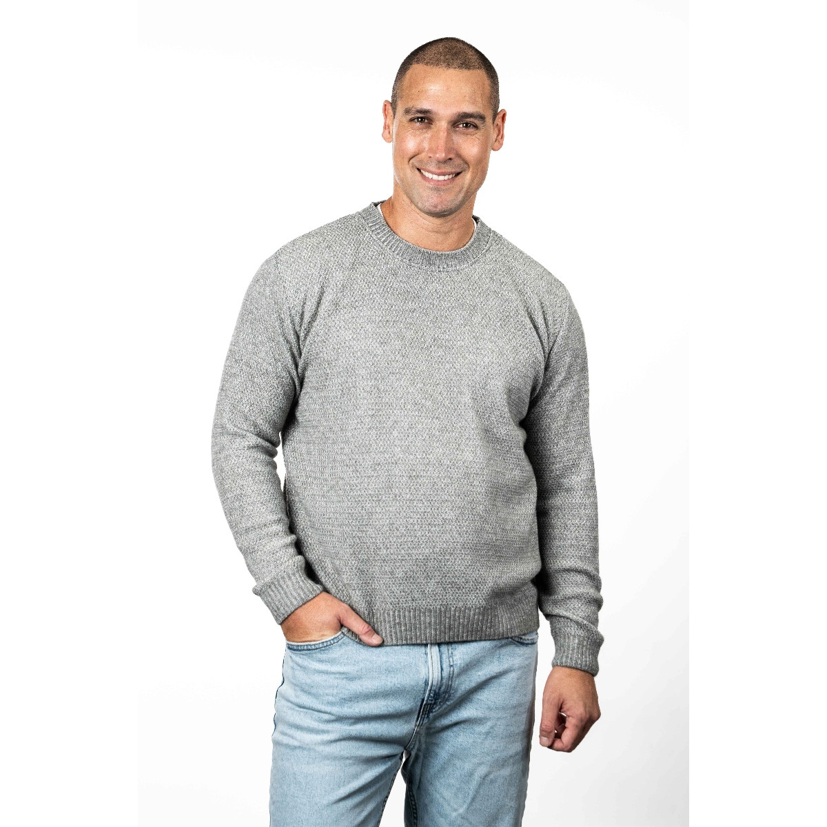 Koru | Merino & Possum Moss Stitch Plated Jumper | Shop Now