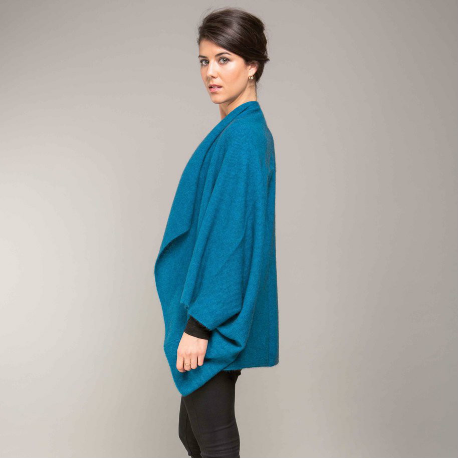 Koru Merino - Possum Moss Stitch Shrug - The Tin Shed