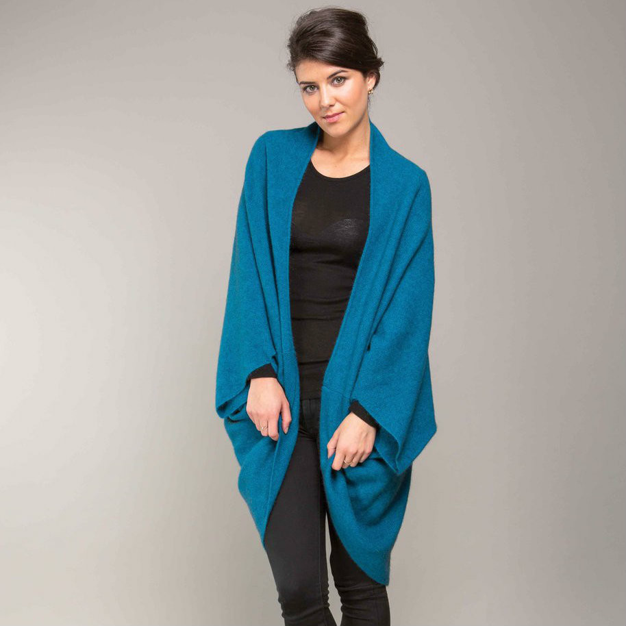 Koru Merino - Possum Moss Stitch Shrug - The Tin Shed