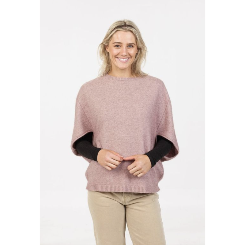 Native World | Merino & Possum Split Sleeve Poncho | Women's Knitwear