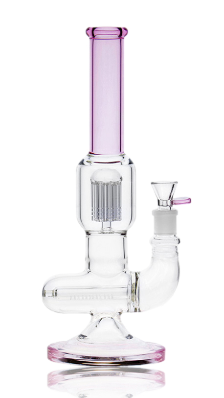 14" Pink Inline Tree Perc Tube - The Next Level Inc.