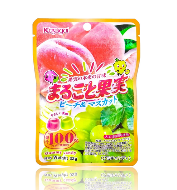 Kasugai Peach And Muscat Whole Fruit Gummies - The Next Level Inc.