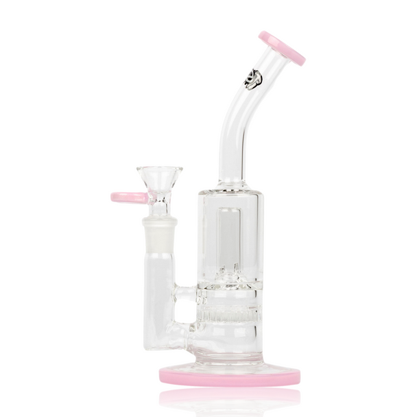 8" Irie Pink Irieshun Bubbler With Honeycomb Perc & Splash Guard - The ...