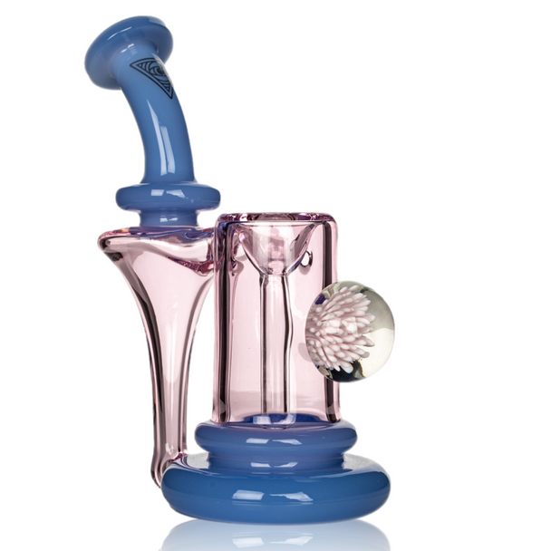 6" Red Eye Glass Pink & Periwinkle Thorp Sherlock Recycler Bubbler ...
