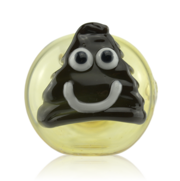 Large Fumed Glass Pipe With Poop Emoji - The Next Level Inc.