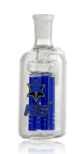 Blue Nice Glass 14mm 4 Arm Perc Ash Catcher - The Next Level Inc.