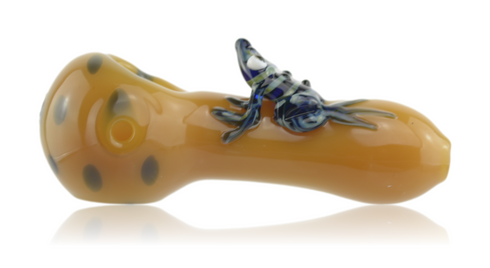 4" Red Eye Jade Yellow Frogger Hand Pipe - The Next Level Inc.