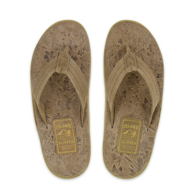 Made in Hawaii | Classic Tropical Embossed Suede Hawaiian Slipper