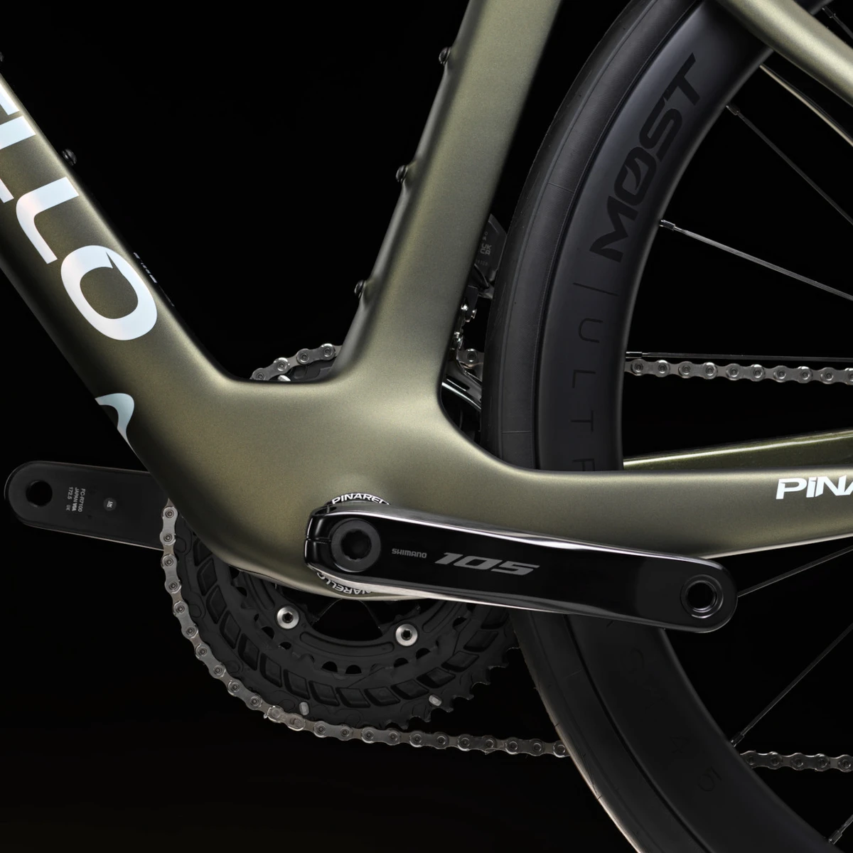 Pinarello F5 105 Di2 MOST Ultrafast 45 Carbon Wheelset - Etna Black Matt