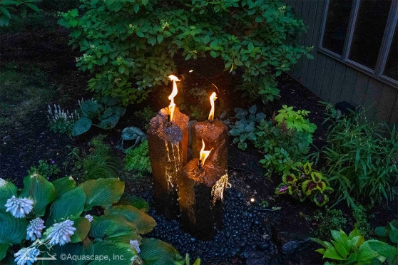Aquascape Fire and Water Basalt Column Torch - Underwater Warehouse