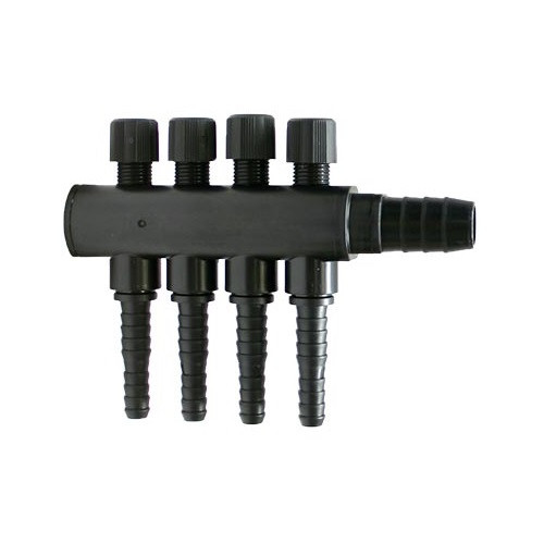 Matala Plastic Air Manifold - 4 Valves (5/16"- 3/8") - Underwater Warehouse