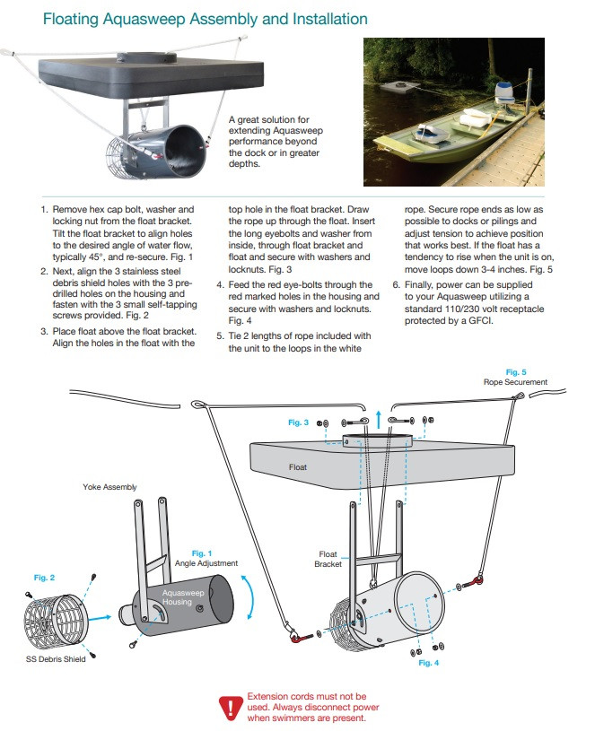 1/2 HP Scotts Floating Aquasweep - Underwater Warehouse