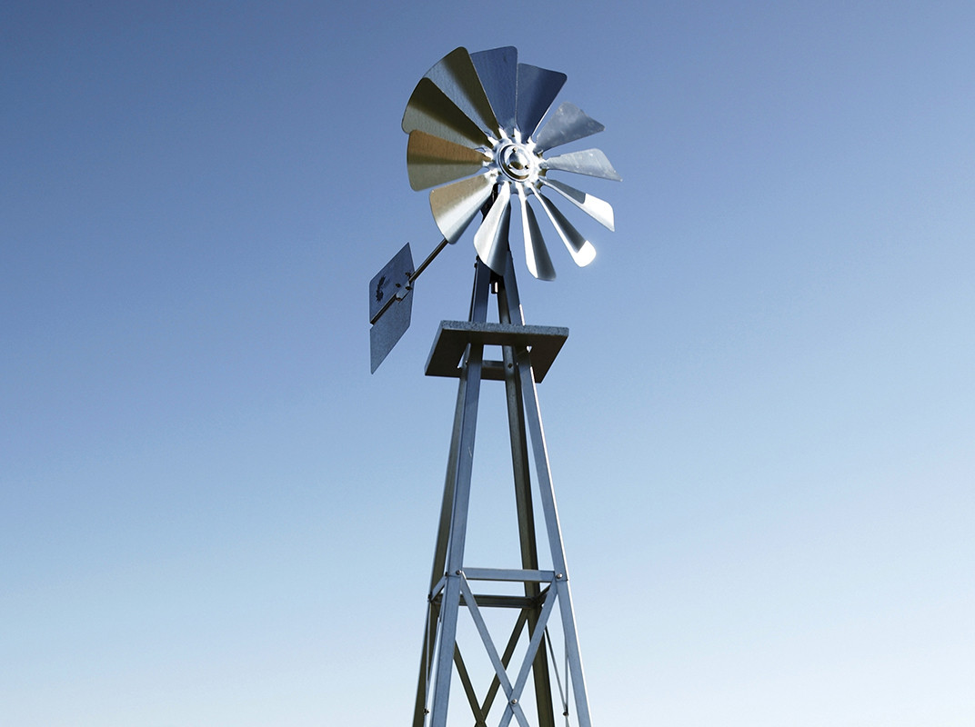 Outdoor Water Solutions Small Backyard Windmill - Galvanized ...
