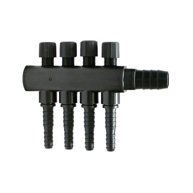Matala Plastic Air Manifold - 4 Valves (5/16"- 3/8") - Underwater Warehouse