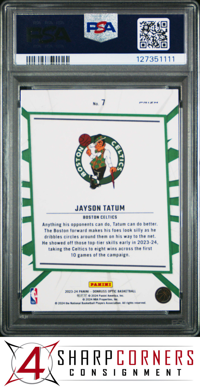 2023 PANINI DONRUSS OPTIC MY HOUSE PURPLE PRIZM #7 JAYSON TATUM PSA 9 ...