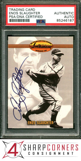 1993 TED WILLIAMS CO. ENOS SLAUGHTER TRADING CARD PSA AUTH DNA AUTO ...