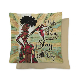 Shades Of Color - Wake Pray And Slay All Day Pillow Cover - Shades of ...
