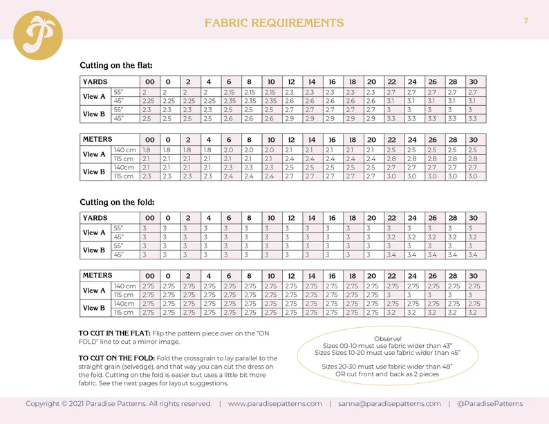 Sewing Patterns | Paradise Patterns | Fabric Godmother