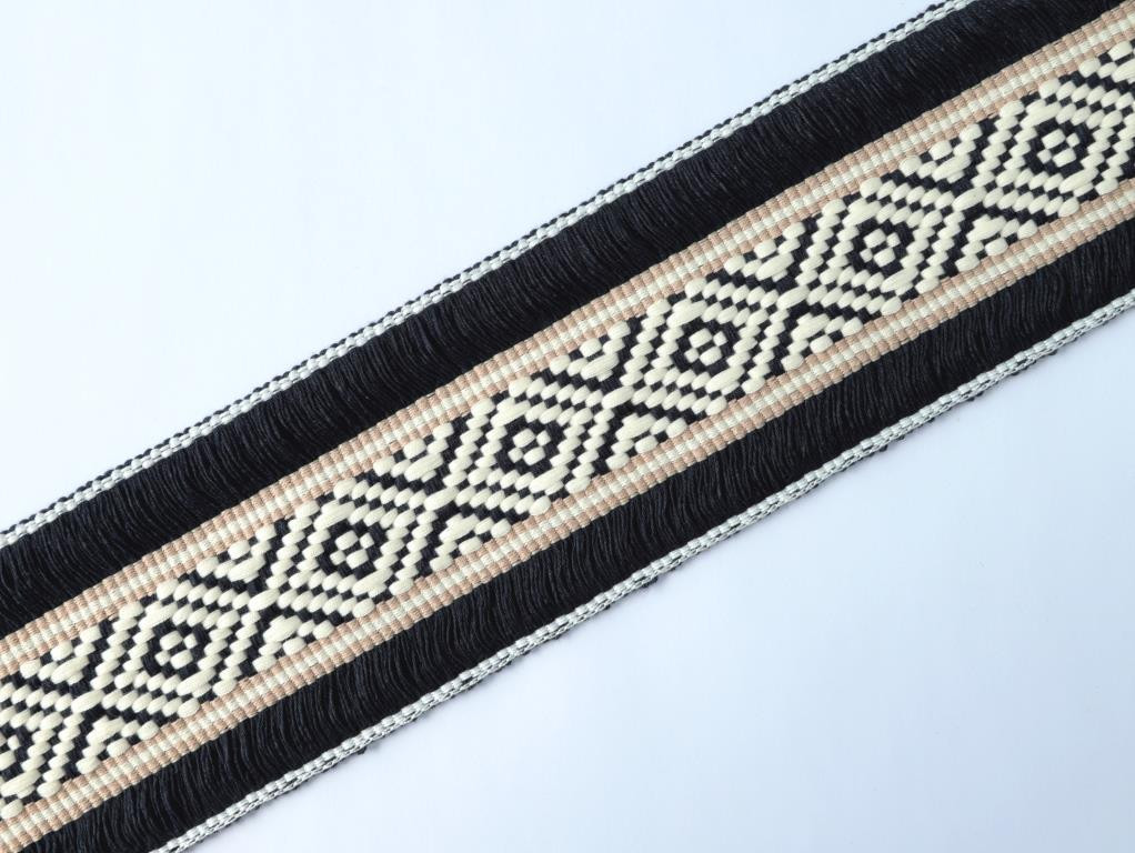 Haberdashery | Wide woven braided trim - 85mm - Navy | Fabric Godmother
